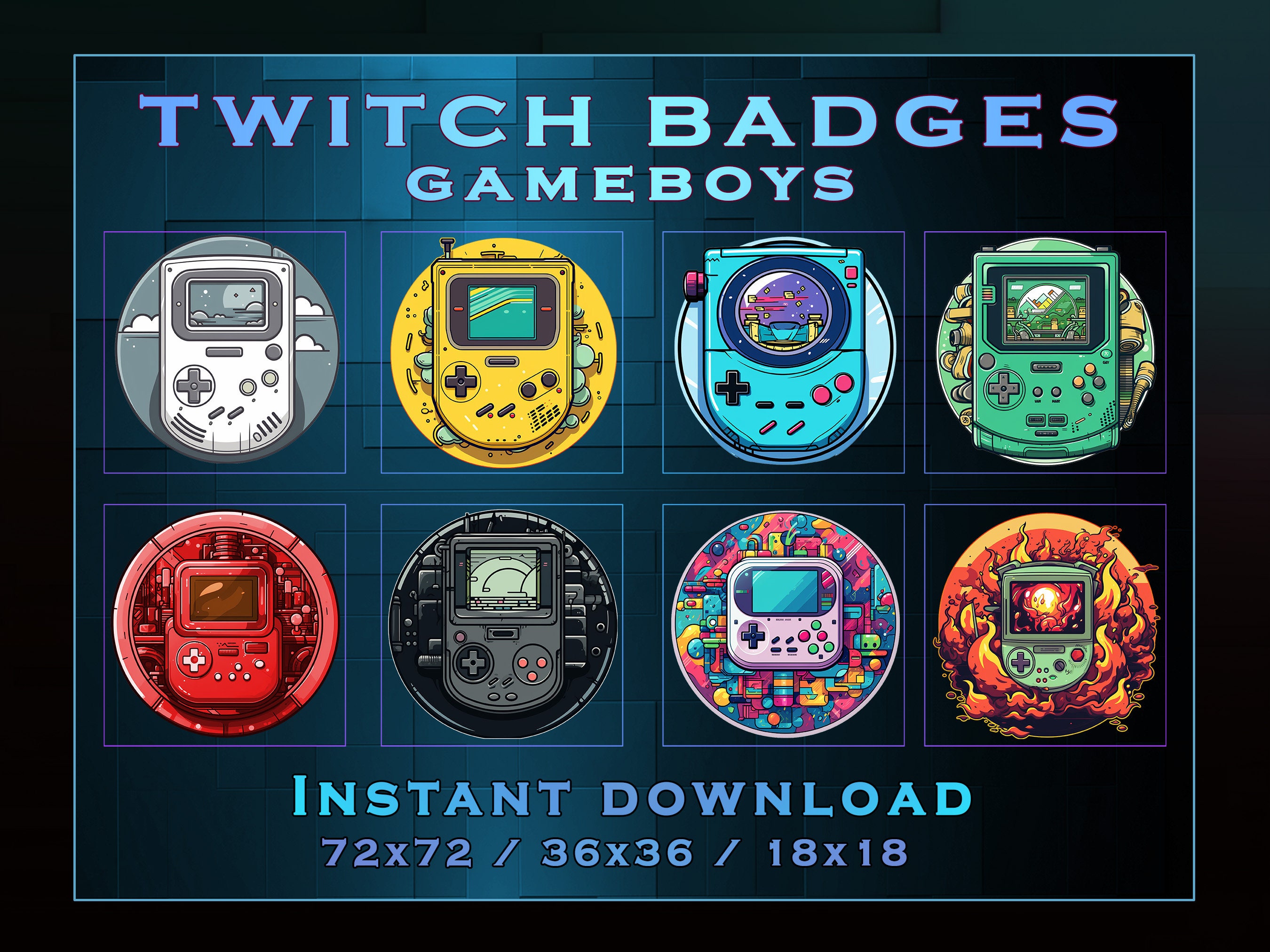 Retro Gaming Sub Badges Gameboy Badges Twitch Badges Gamer Sub Badges ...