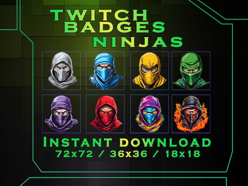 Ninjas Sub Badges for Twitch Youtube Discord | Stream Badges | Twitch ...