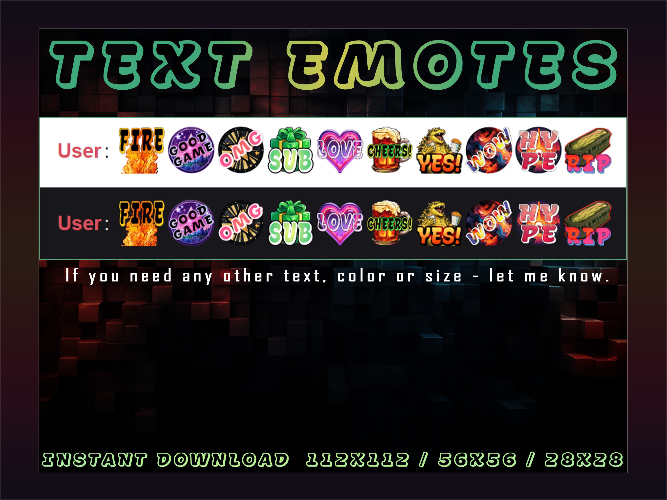 Text Emotes Discord Emotes Unique Emotes GG Love, Rip, Hype - Etsy