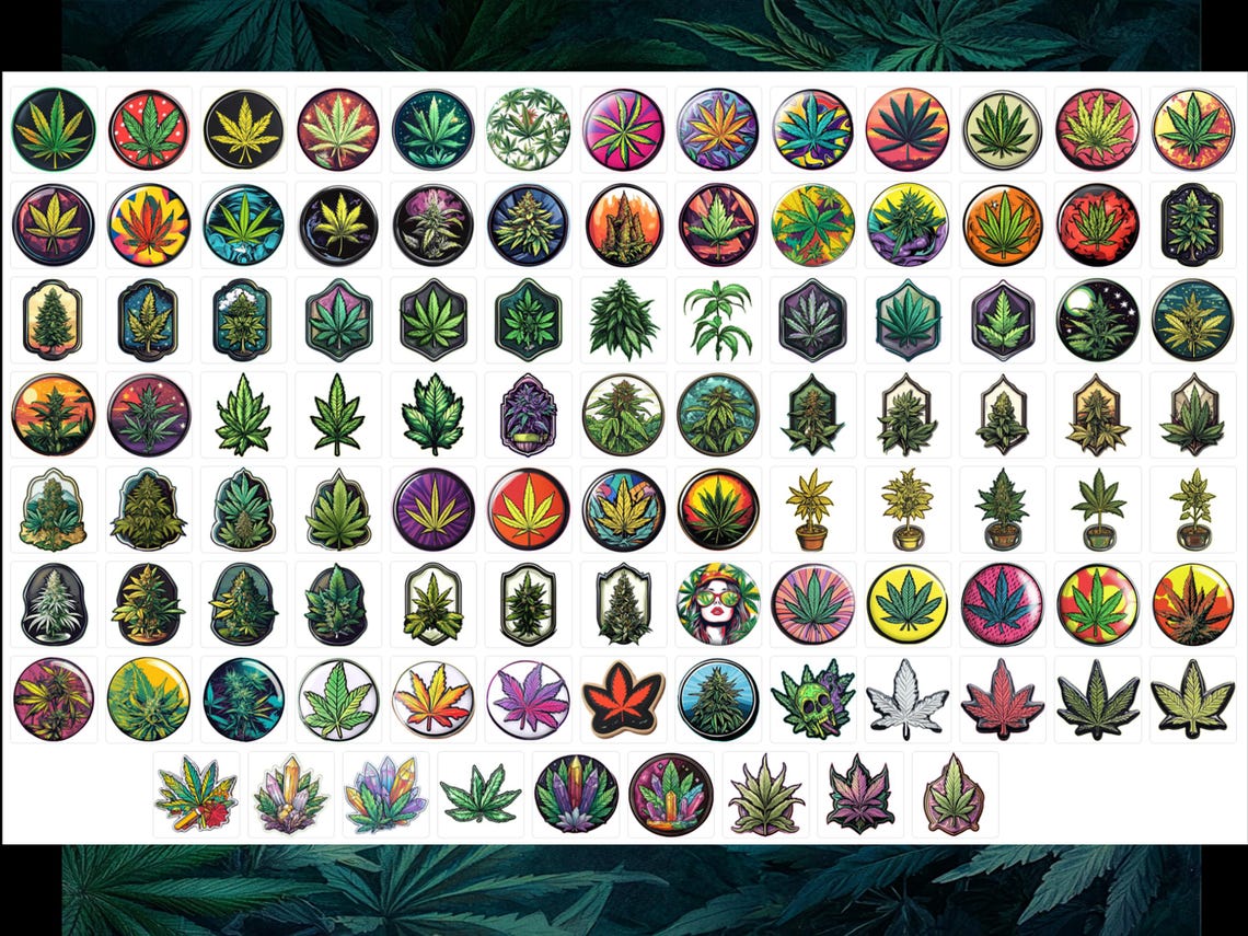 100 Emotes/badges for Twitch - Weed 420 Theme Youtube Discord | Stream ...