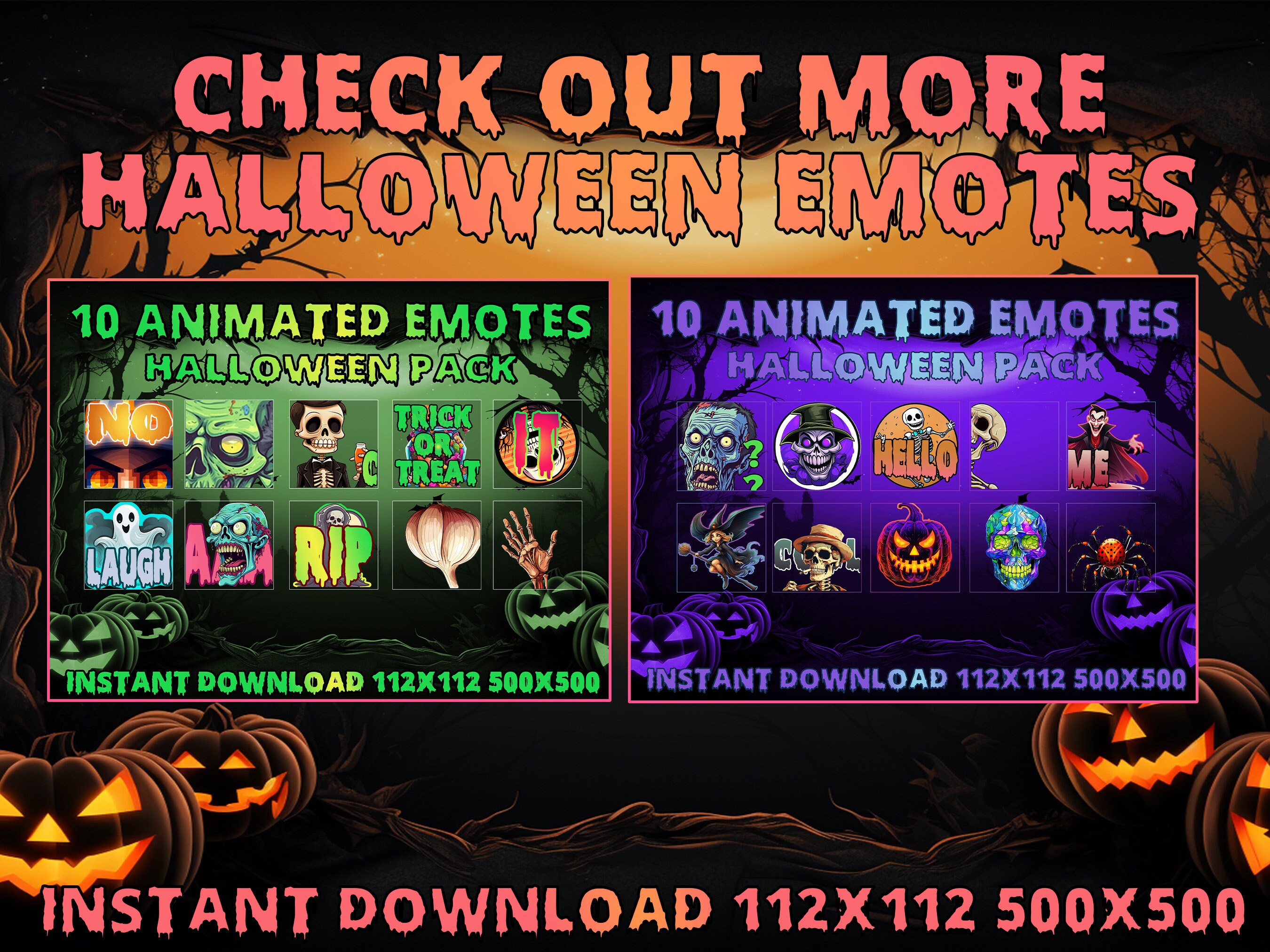 Halloween Animated Emotes Pack: Spooky Twitch/discord Gifs - Etsy