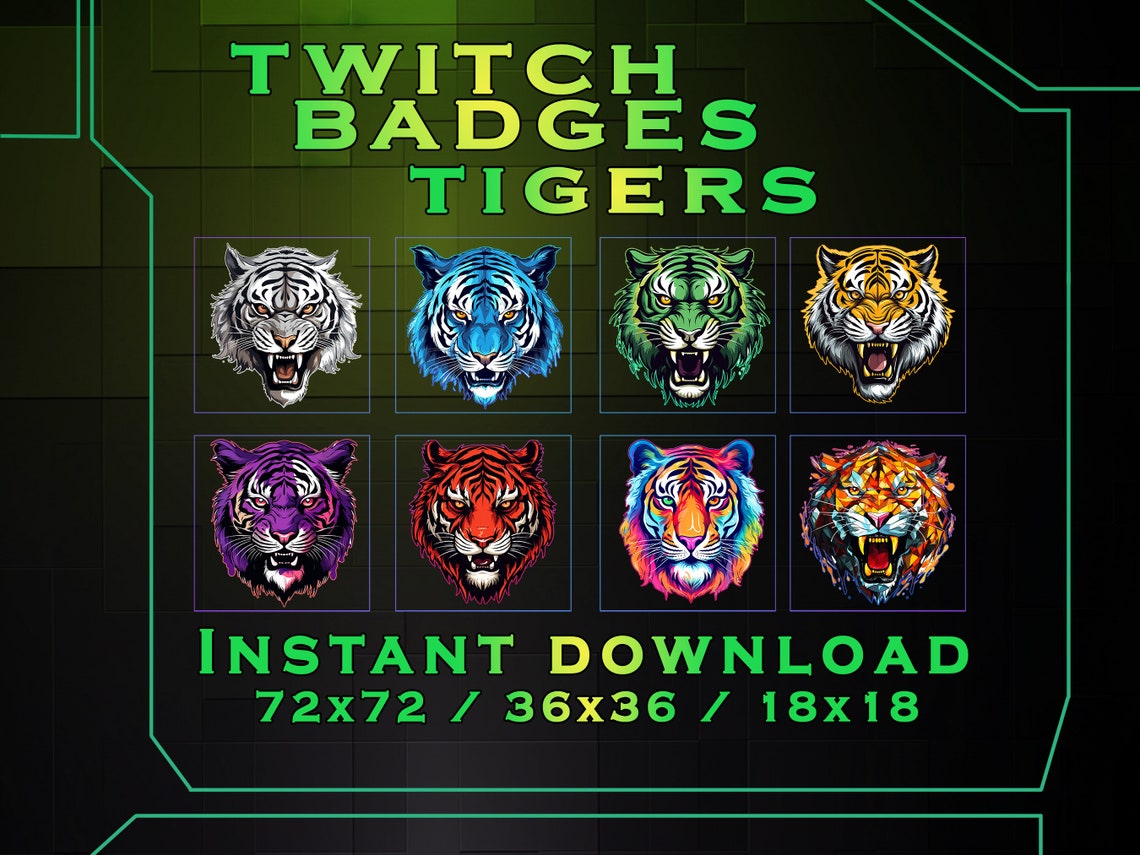 Tigers Sub Badges for Twitch Youtube Discord | Stream Badges | Twitch ...