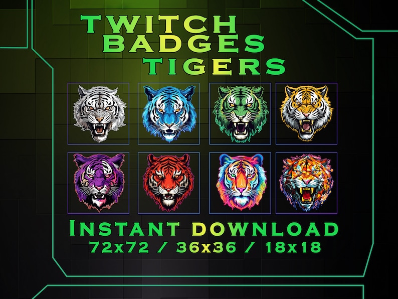 Tigers Sub Badges for Twitch, Youtube, Discord (digital Download) - Etsy