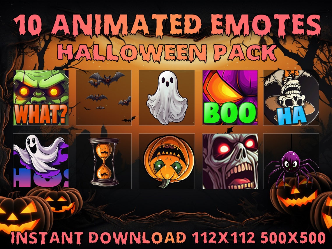 Halloween Animated Emotes Pack: Spooky Twitch/discord Gifs - Etsy