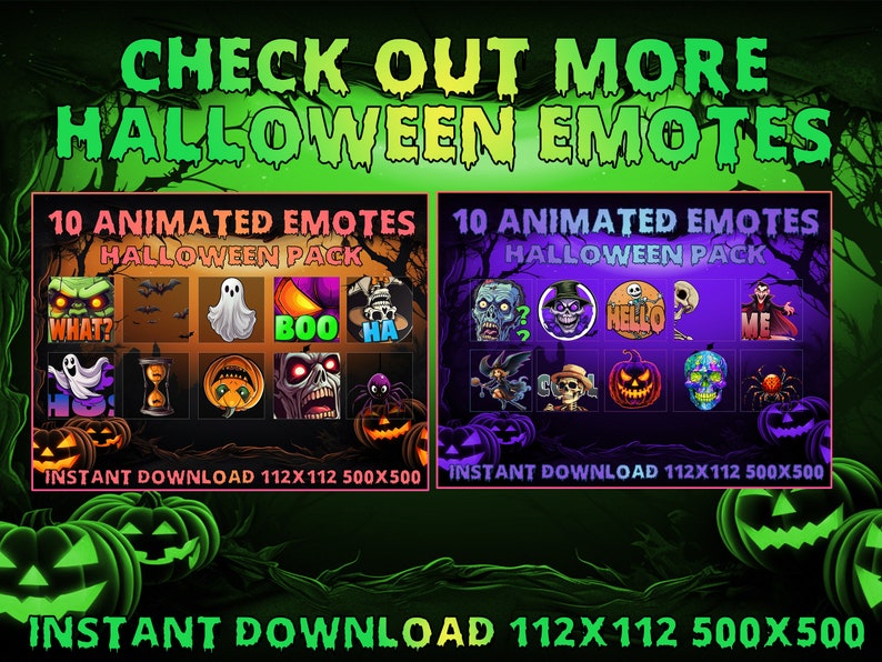 10 Animated Emotes Pack Vol 2 Halloween Edition Sub Emote Live ...