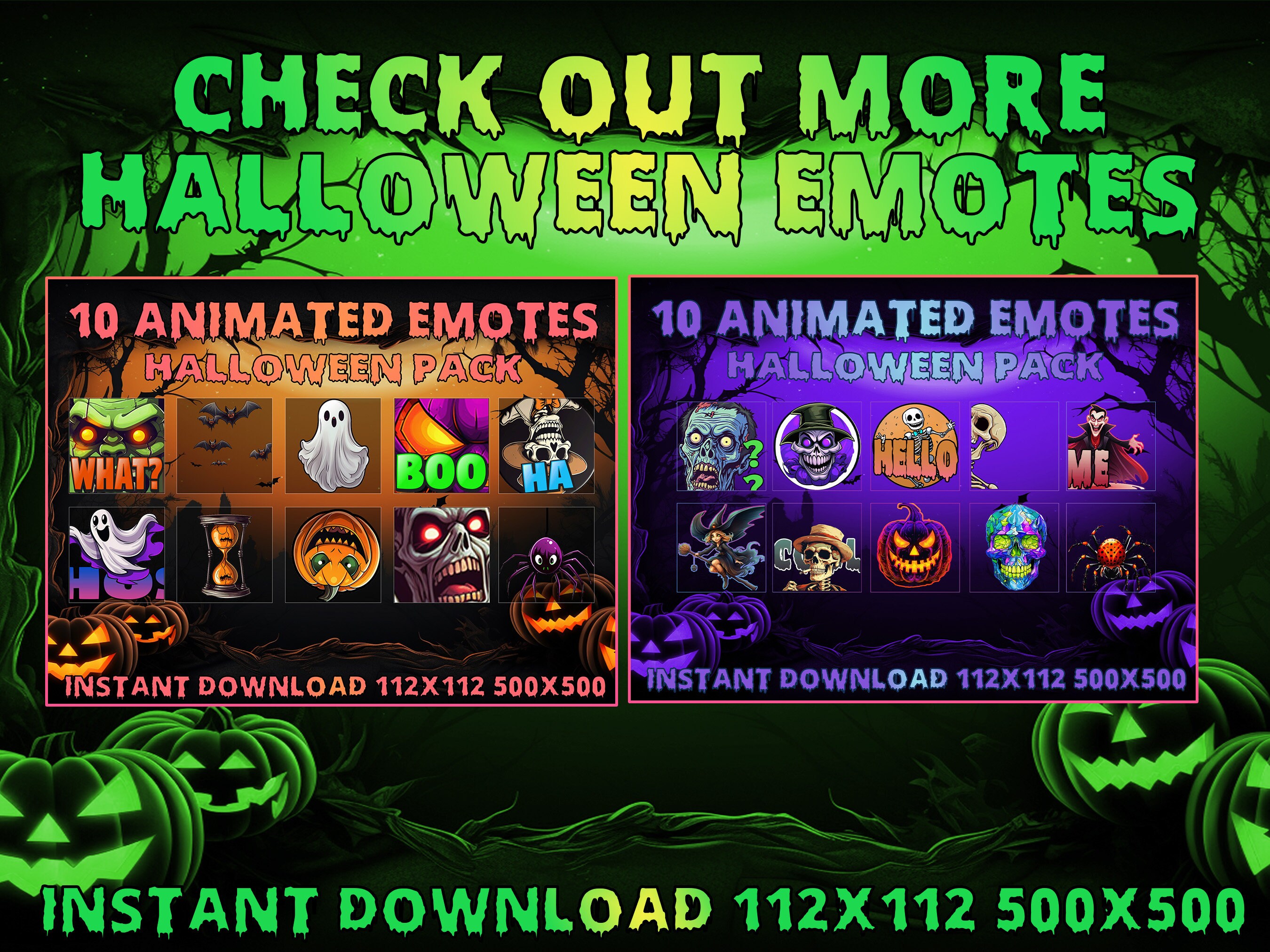 10 Animated Emotes Pack Vol 2 - Halloween Edition | Sub Emote | Live ...