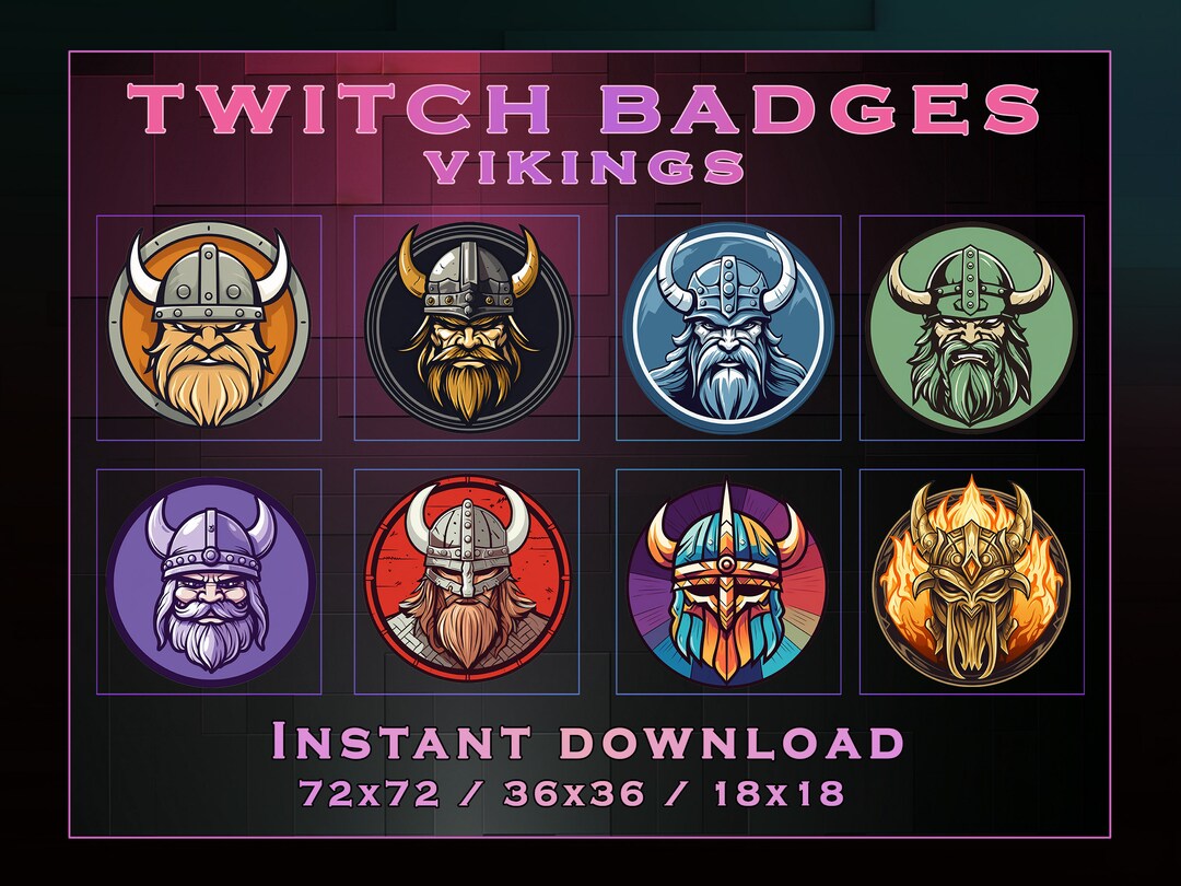 Viking Twitch Badges: Fantasy Subscriber Loyalty Graphics (digital ...