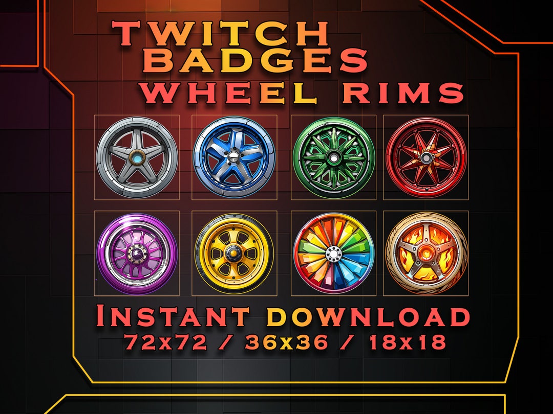 Wheel Rims Sub Badges for Twitch, Youtube, Discord (digital Download ...