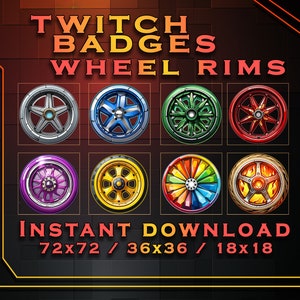 Wheel Rims Sub Badges for Twitch, Youtube, Discord (digital Download ...