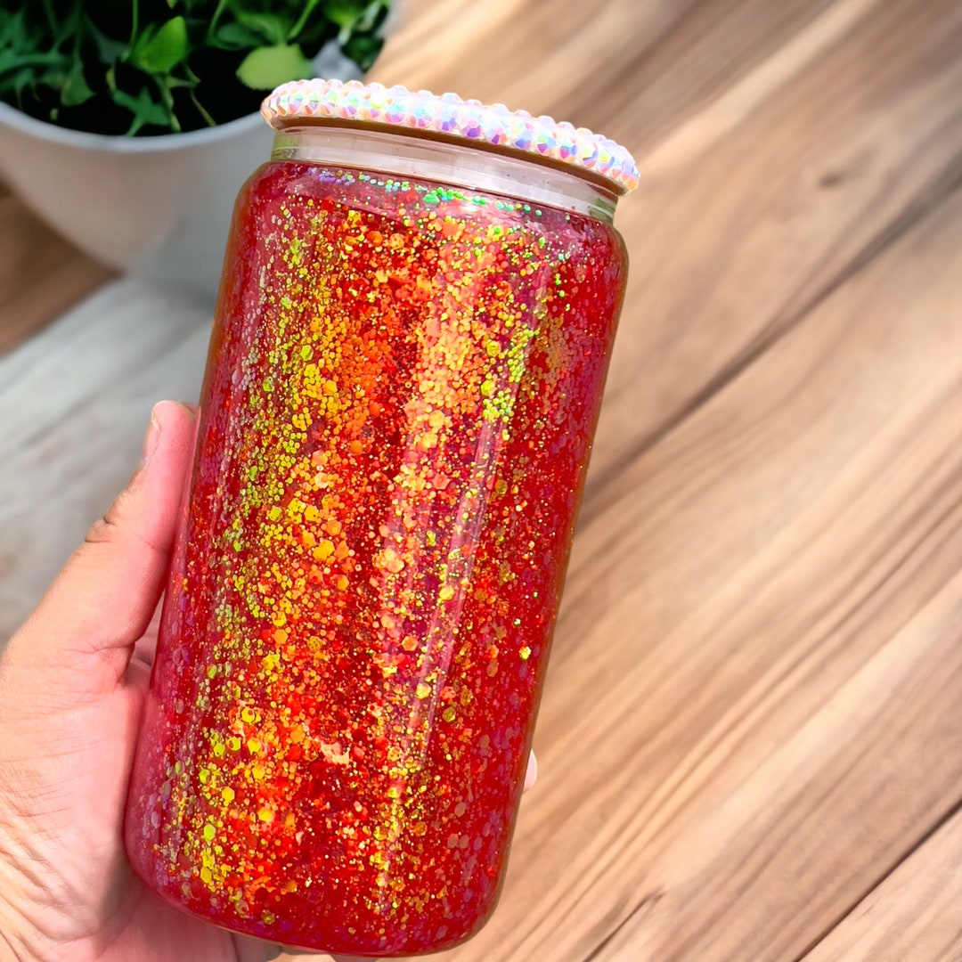 Personalized Volcano Snow Globe Glass, Custom Glitter Cup, Unique ...