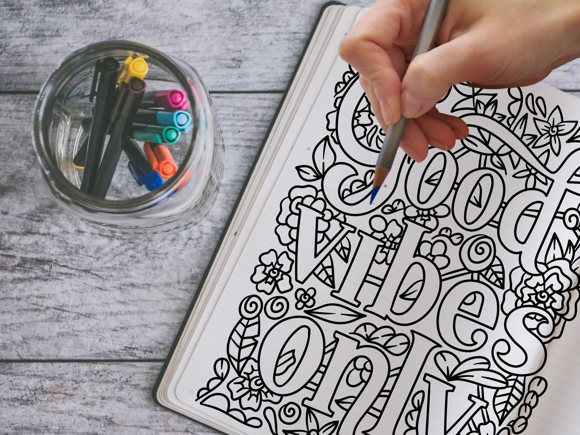 50 Adult Motivational Quotes Coloring Pages for Mental Health and ...