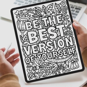 50 Adult Motivational Quotes Coloring Pages for Mental Health and ...