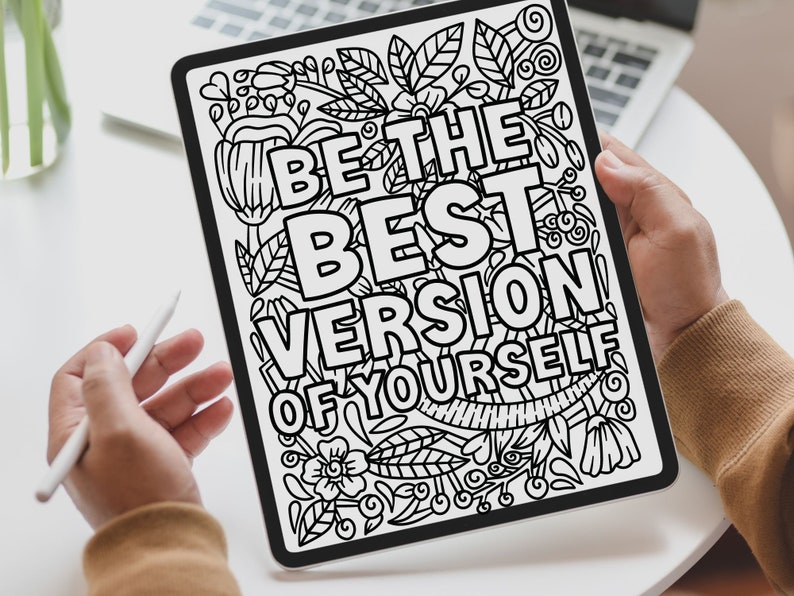 50 Adult Motivational Quotes Coloring Pages for Mental Health and ...