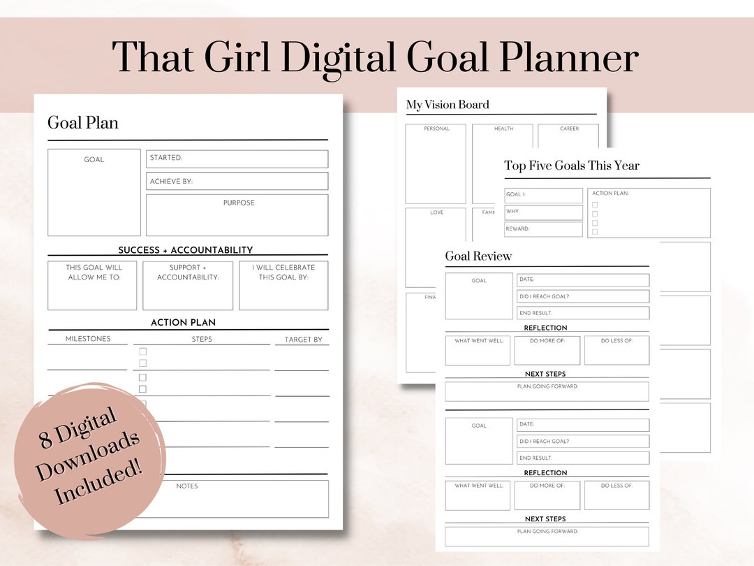 THAT GIRL Goal Planner, 2023 Goals Tracker, 2023 Goodnotes Planner ...