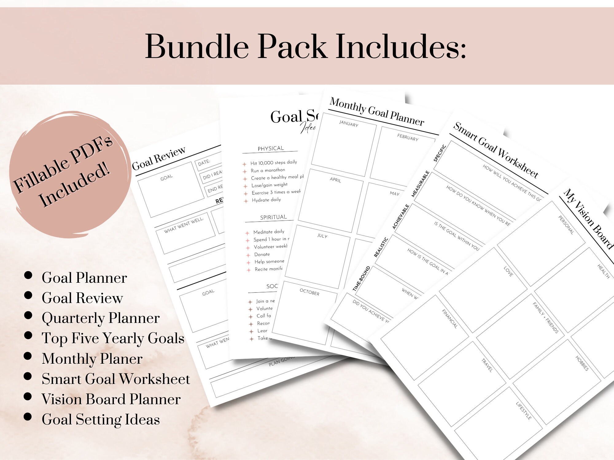 Goal Planner BUNDLE, 2023 Goals Tracker, SMART Goal Setting Kit, New ...
