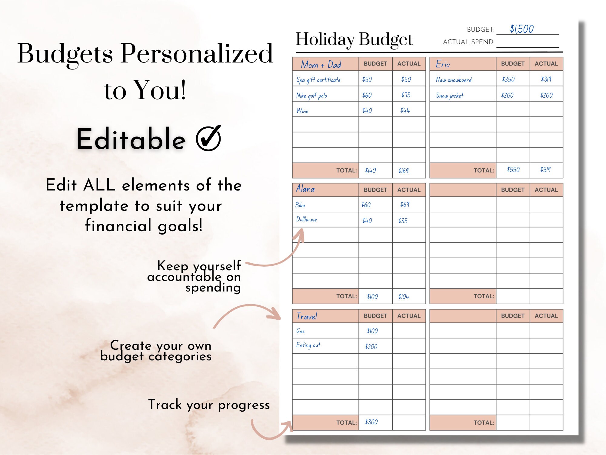 That Girl Budget Planner, Finance Tracker, Digital Budget Template ...