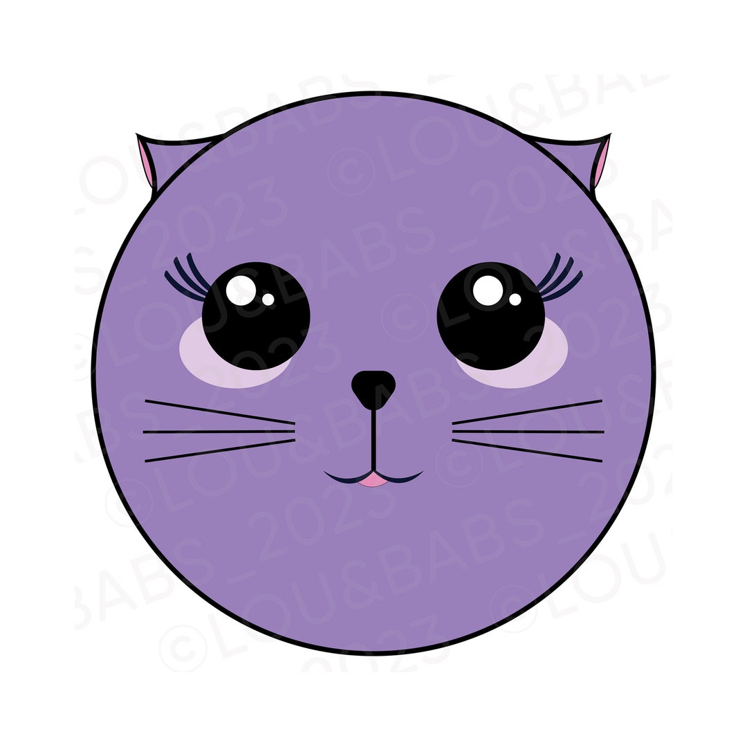 Kawaii Purple Grape Kitty Digital Art - Etsy