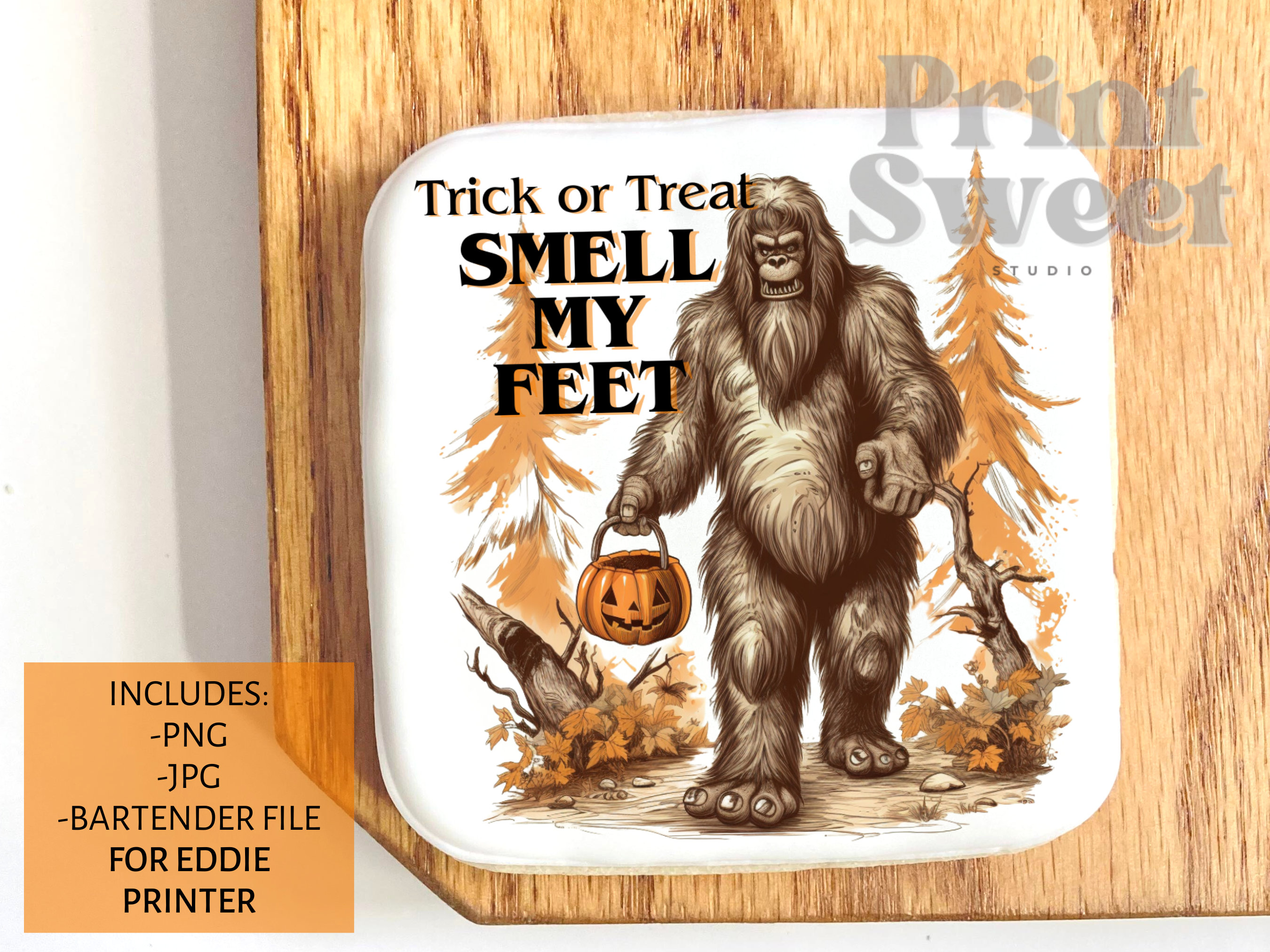 Bigfoot Halloween Smell My Feet Digital File Download Png, Bartender ...