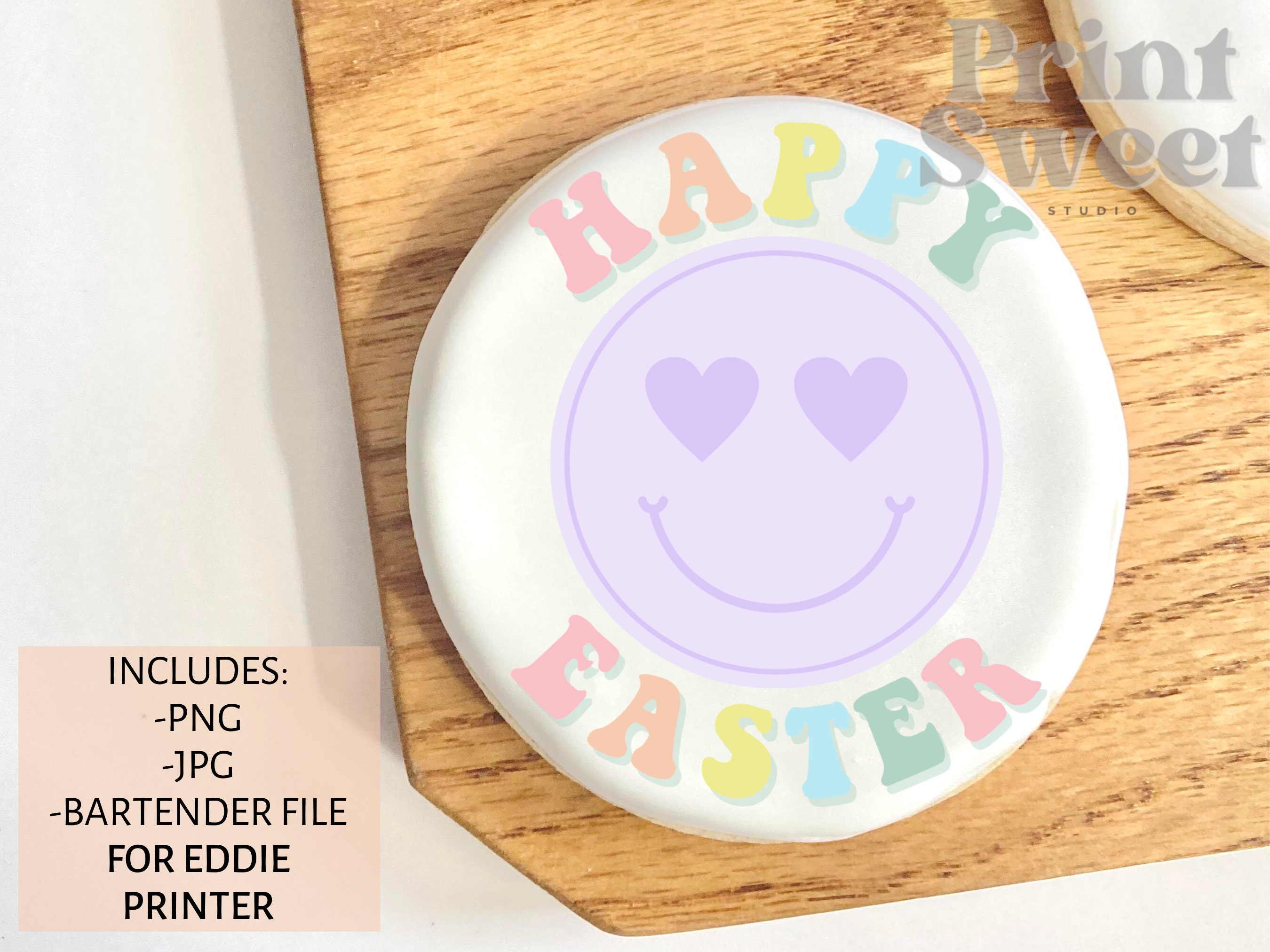 Happy Easter Smiley Digital Download, Png Jpg, Bartender File Eddie ...