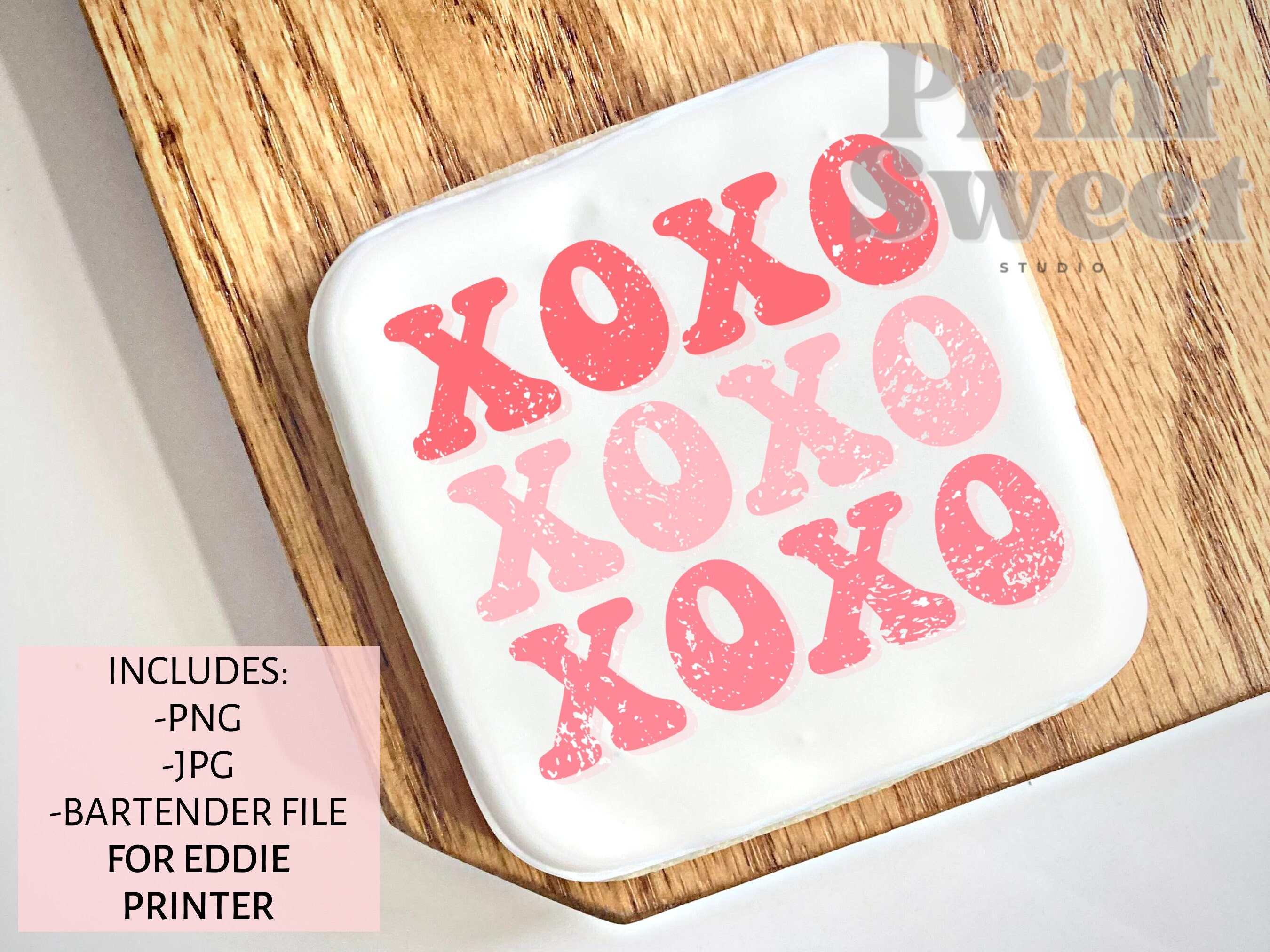 XOXO Digital File Download, Png, Jpg, Bartender File for Eddie Printer ...