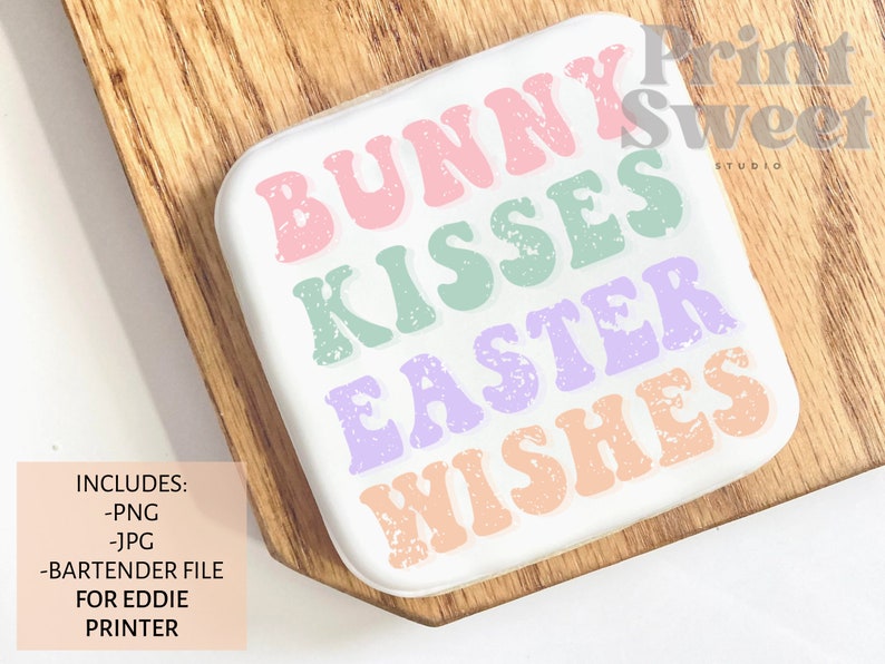 Bunny Kisses Easter Wishes Digital File Download, Groovy Png, Jpg ...