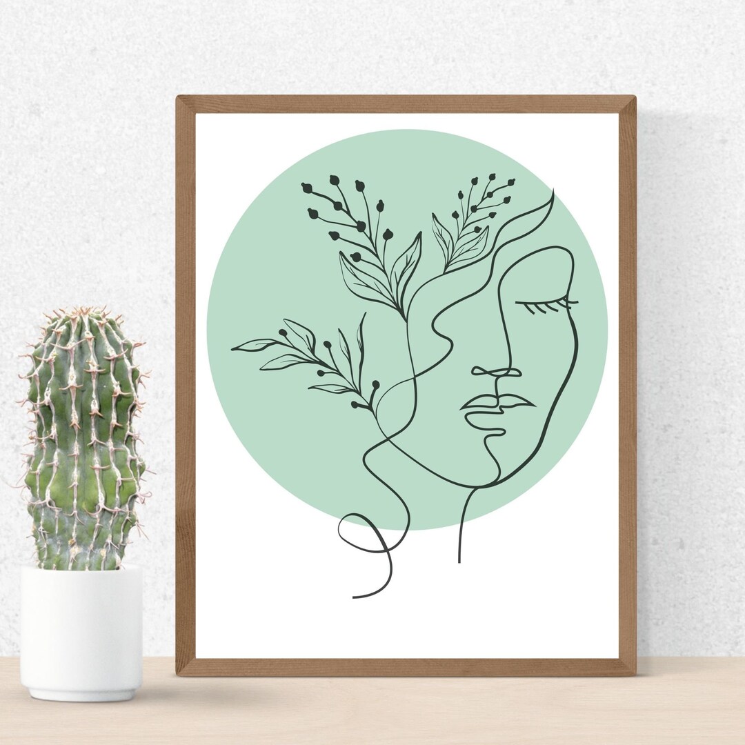 Abstract Women Face, Woman Face Drawing, Flower Woman Line Art, Minimal ...