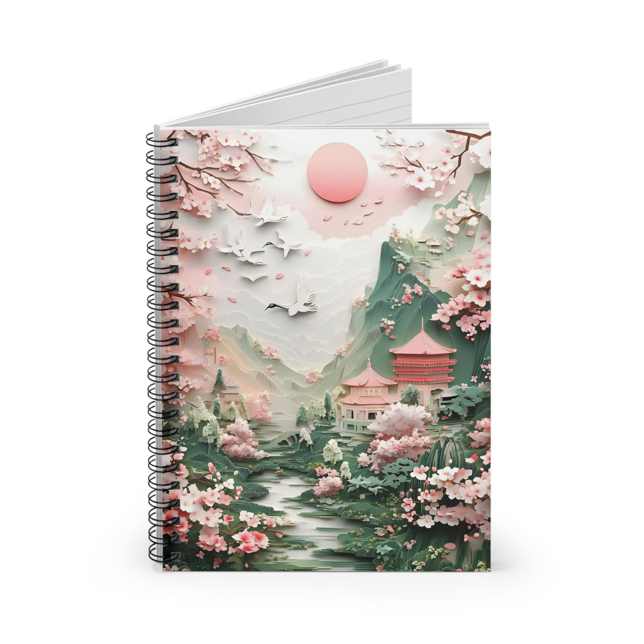 Japanese Cherry Blossom Notebook – Sakura Landscape Art Journal - Etsy