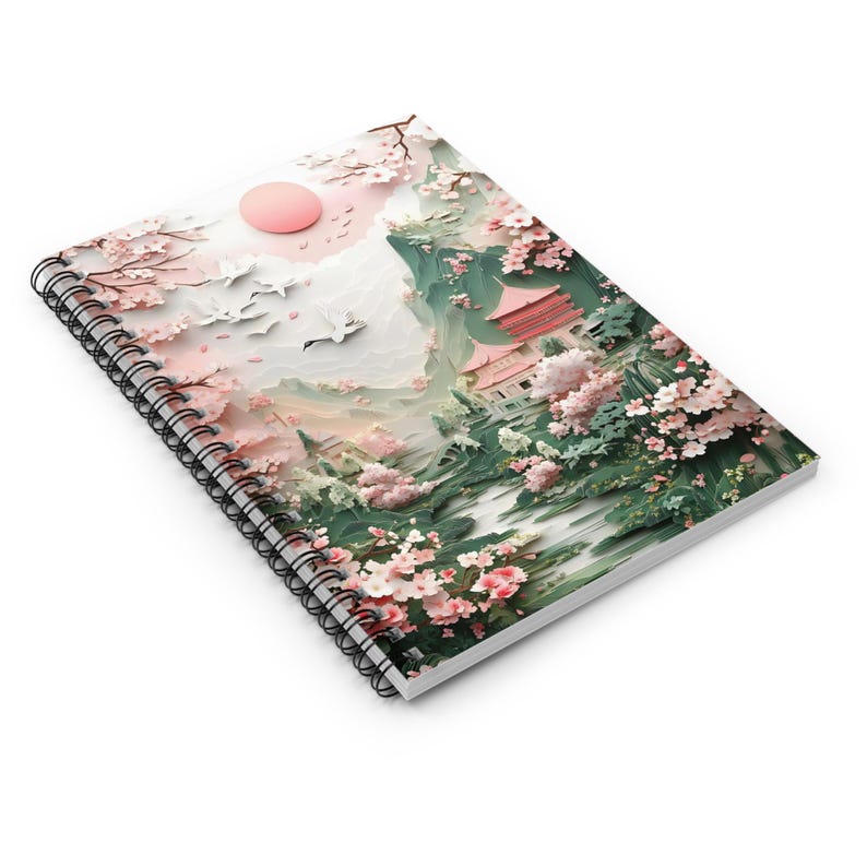 Japanese Cherry Blossom Notebook – Sakura Landscape Art Journal - Etsy