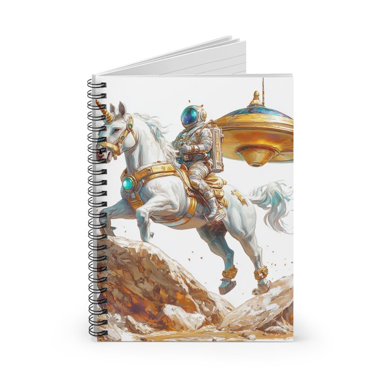 Astronaut and Unicorn Design Notebook - Sci-fi and Fantasy Spiral ...
