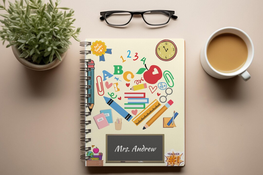 Personalized Teacher Spiral Notebook, Custom Classroom Gift, Ruled Line ...