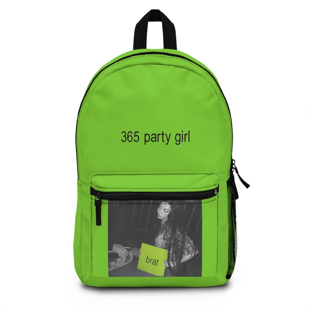365 Party Girl Backpack Charli XCX Brat Lime Green Album Art Inspired ...