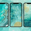 Aesthetic Teal and Gold Pad Wallpapers | 3 Tablet Background Designs ...