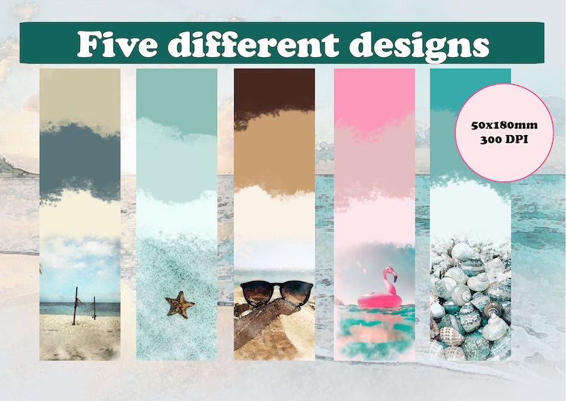 Bookmarks | Printable | Beach Themed | Five Different Designs ...