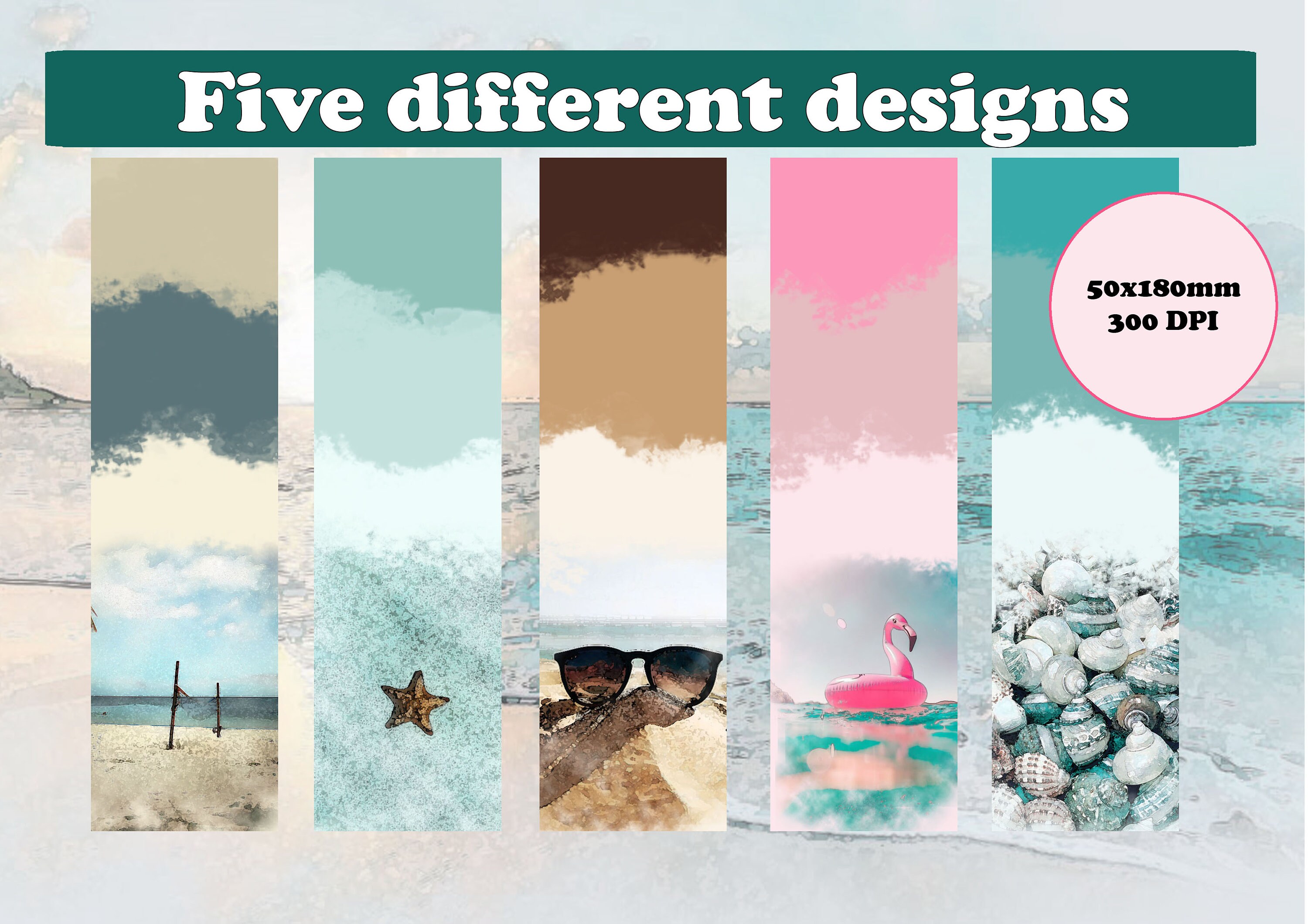 Bookmarks | Printable | Beach Themed | Five Different Designs ...