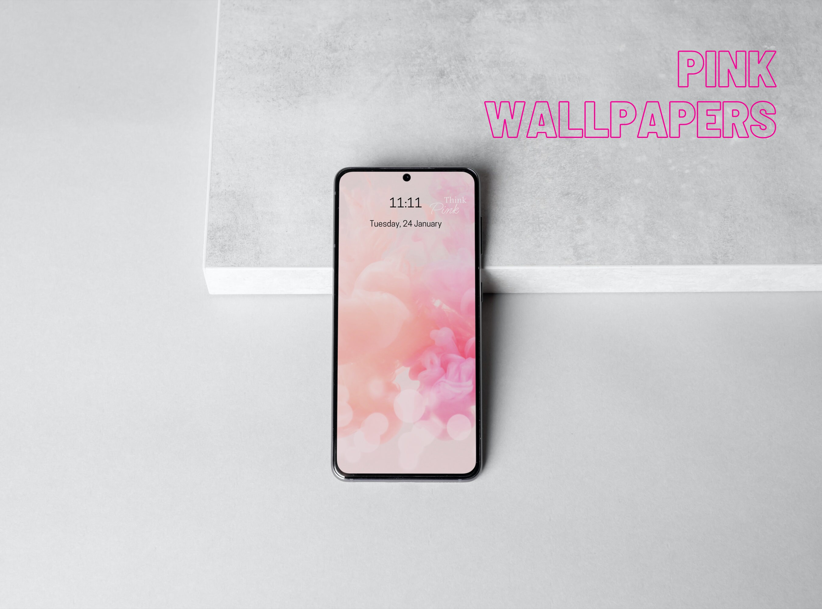 Pink Phone Wallpapers | Minimalist Aesthetic Backgrounds | Lockscreen ...