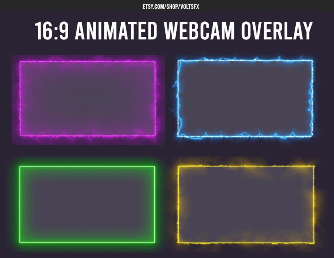 Animated Twitch Overlay Pack | Camera Borders | Cam Frames | OBS Webcam ...
