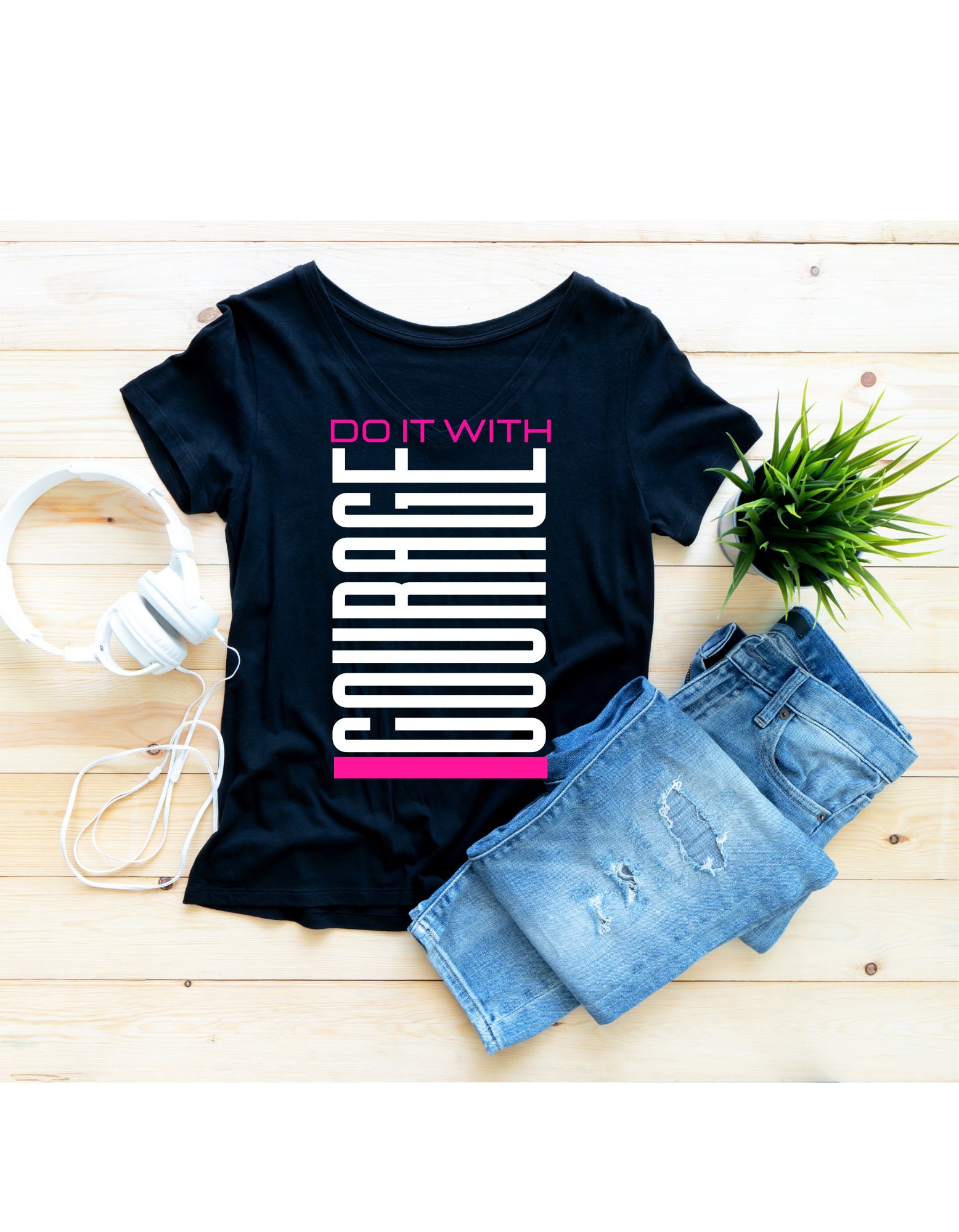 Do It With Courage SVG PNG Minimalist Svg Simple - Etsy