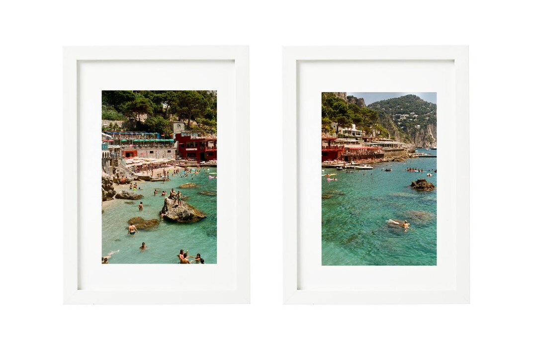 Capri Swimmers Duo | Amalfi Coast Beach Art Print | Capri, Italy | Fine ...