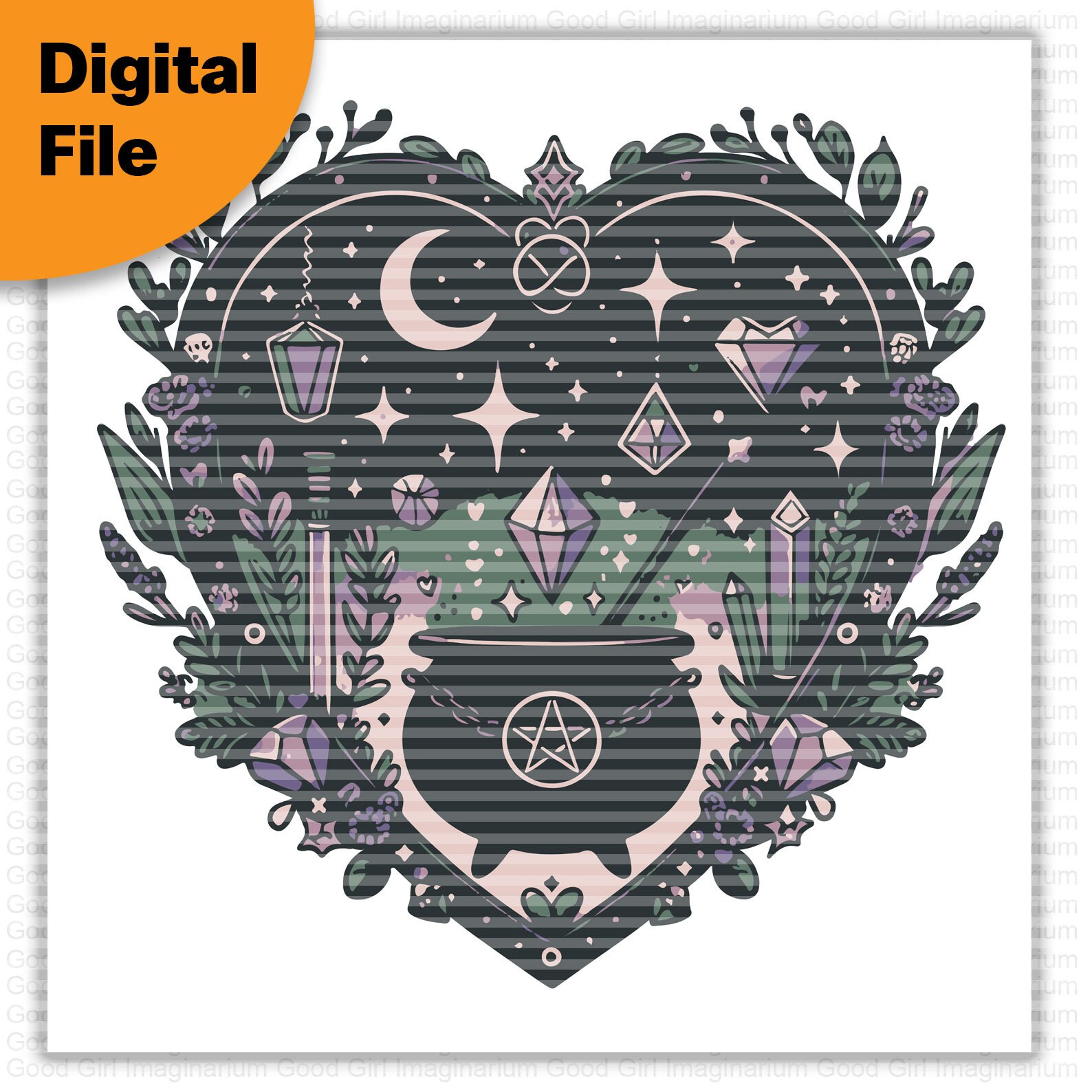 Enchanted Witchy Heart PNG – for Lovers of the Mystical & Adorable ...