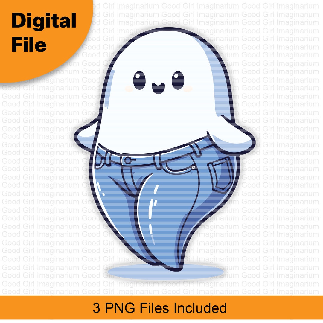 Boo-tilicious Denim Ghost" - Quirky Ghost in Jeans PNG Collection for ...