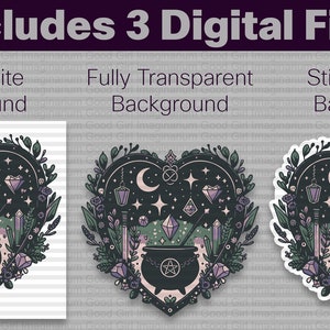 Enchanted Witchy Heart PNG – for Lovers of the Mystical & Adorable ...