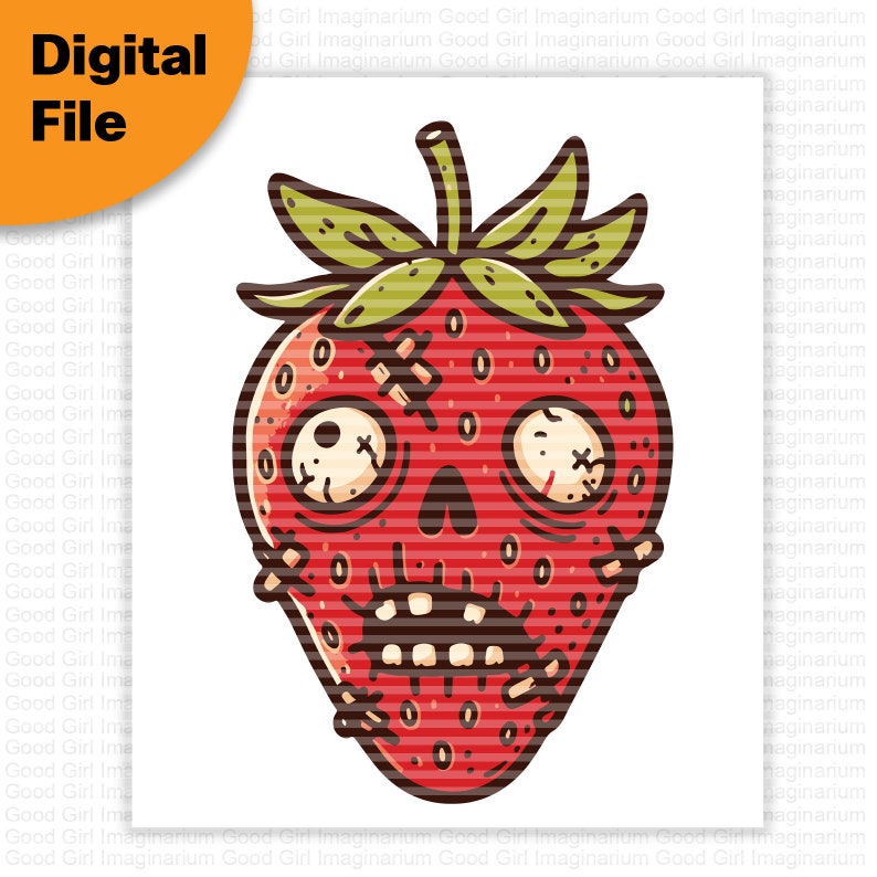 Cute Zombie Strawberry PNG – for Lovers of the Spooky & Adorable! - PNG ...