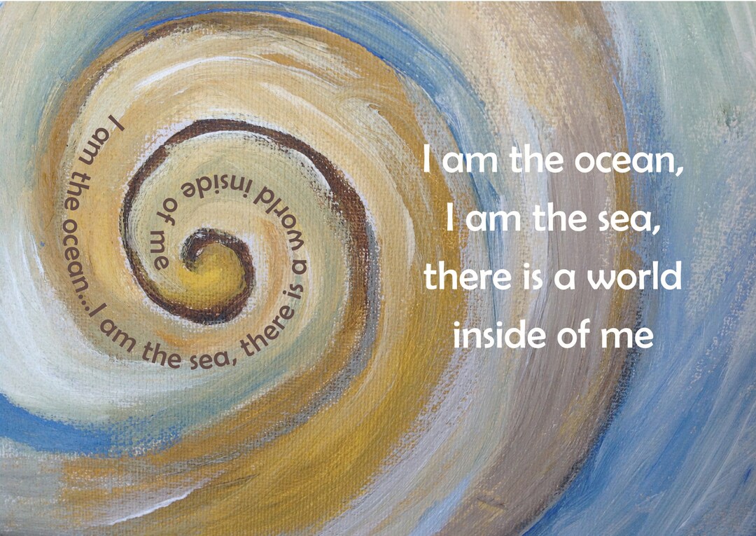 I Am the Ocean Printable Card on Original Artwork, Postcard, Gift Card ...