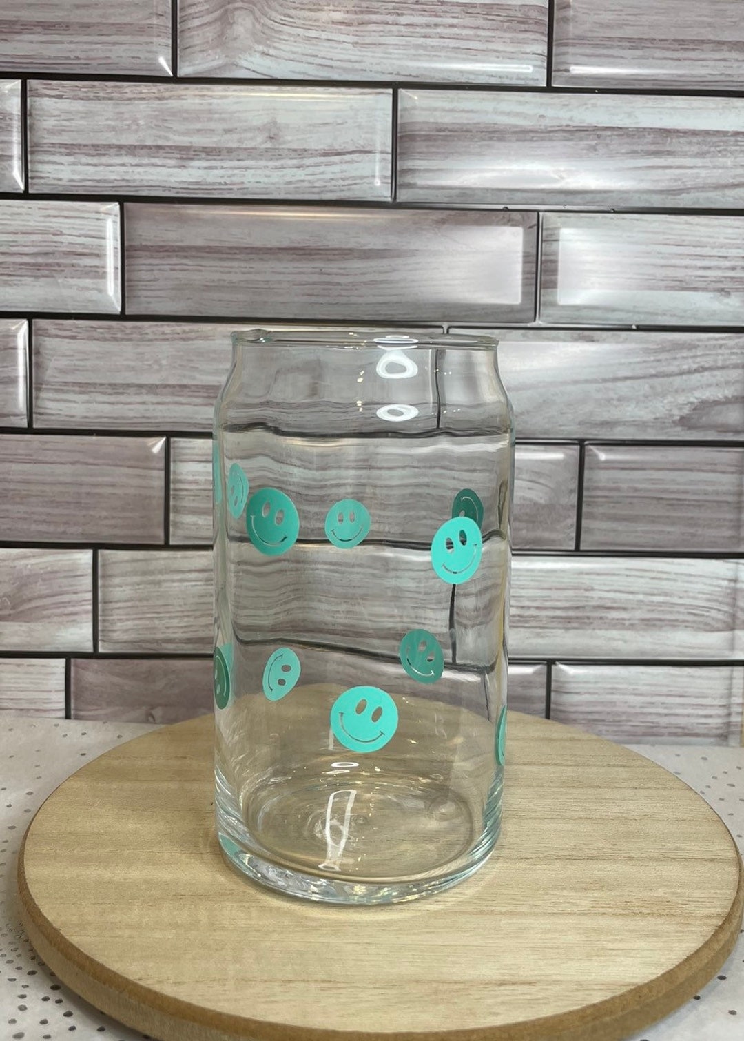 Smiley Face Glass Beer Cans straw and Lid NOT Included - Etsy
