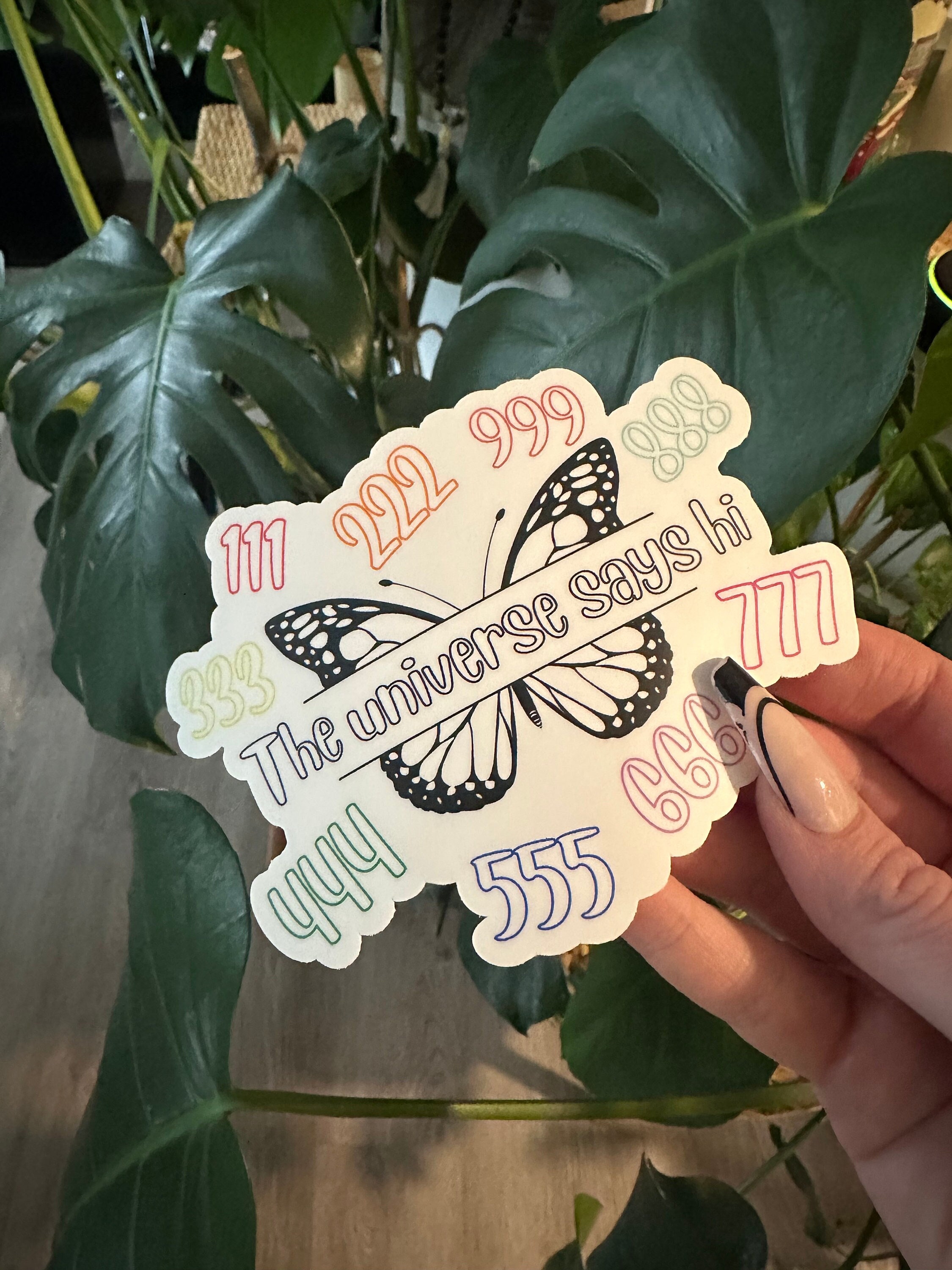 The Universe Says HI- Angel Number Sticker - Etsy