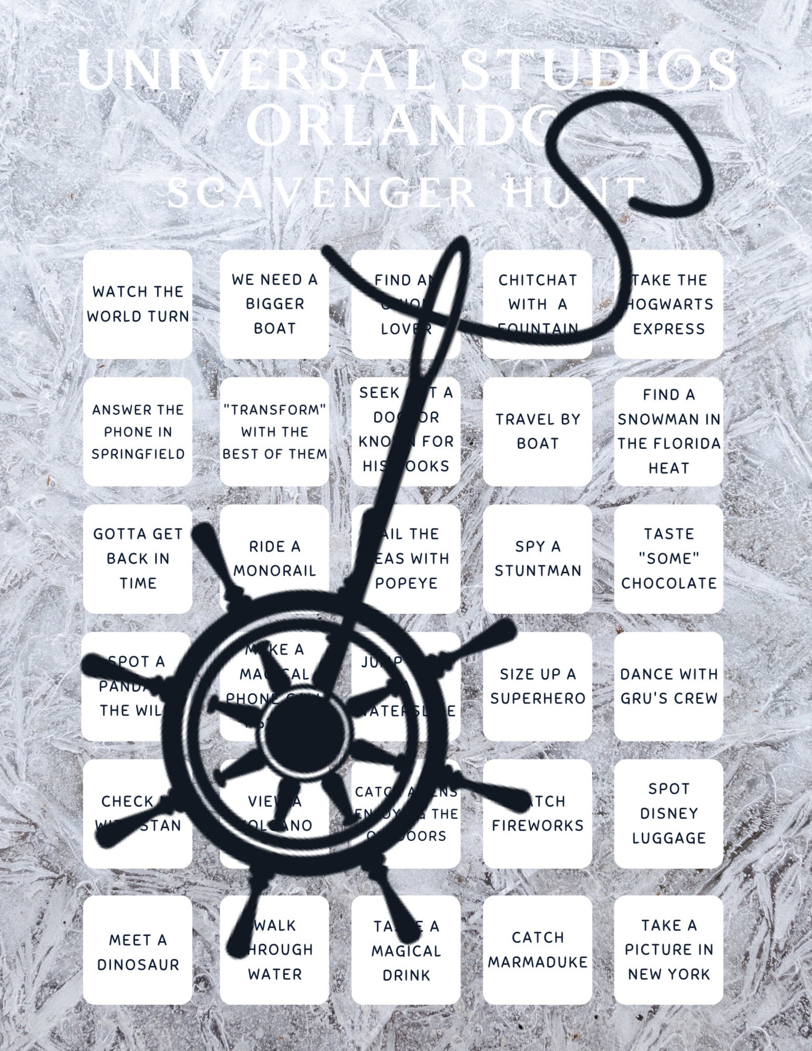 Universal Studios Orlando Scavenger Hunt - Winter - Etsy