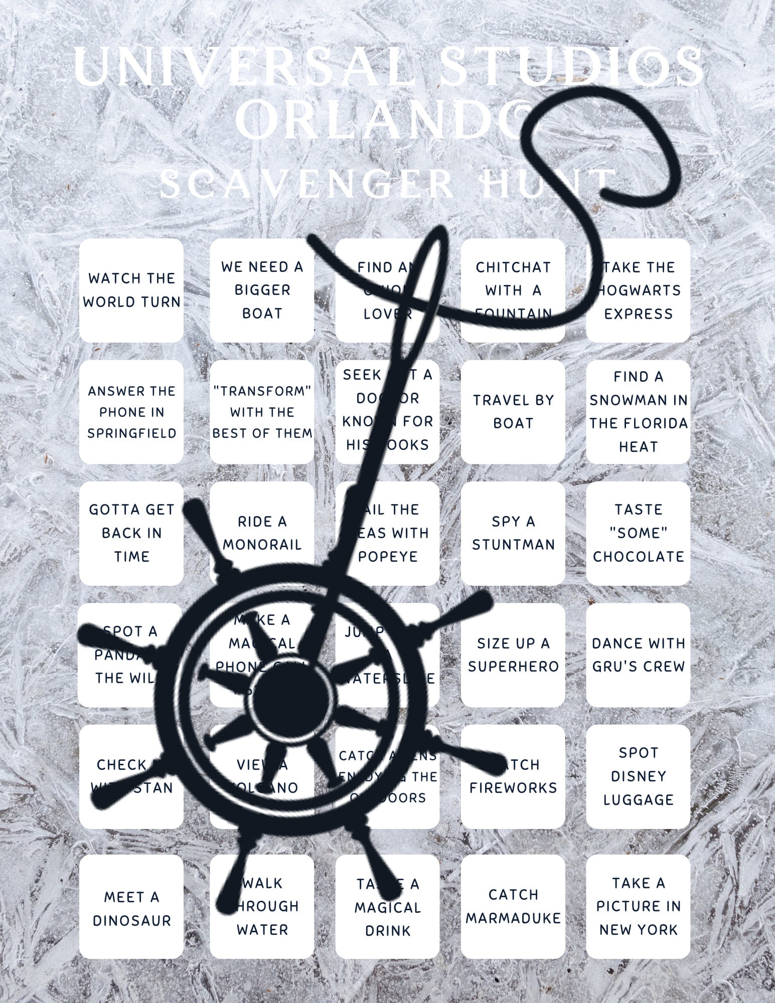 Universal Studios Orlando Scavenger Hunt - Winter - Etsy