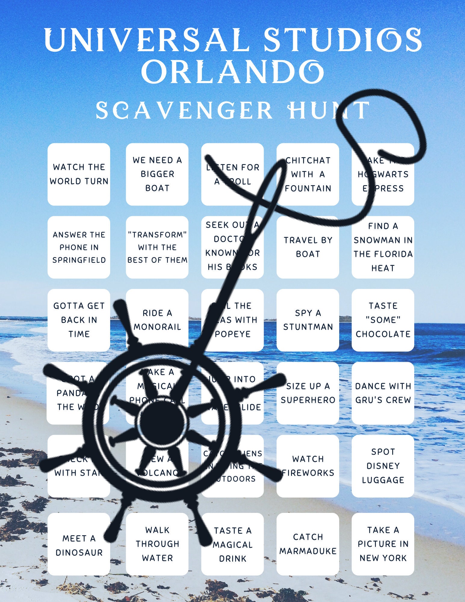 Universal Studios Orlando Scavenger Hunt - Summer - Etsy