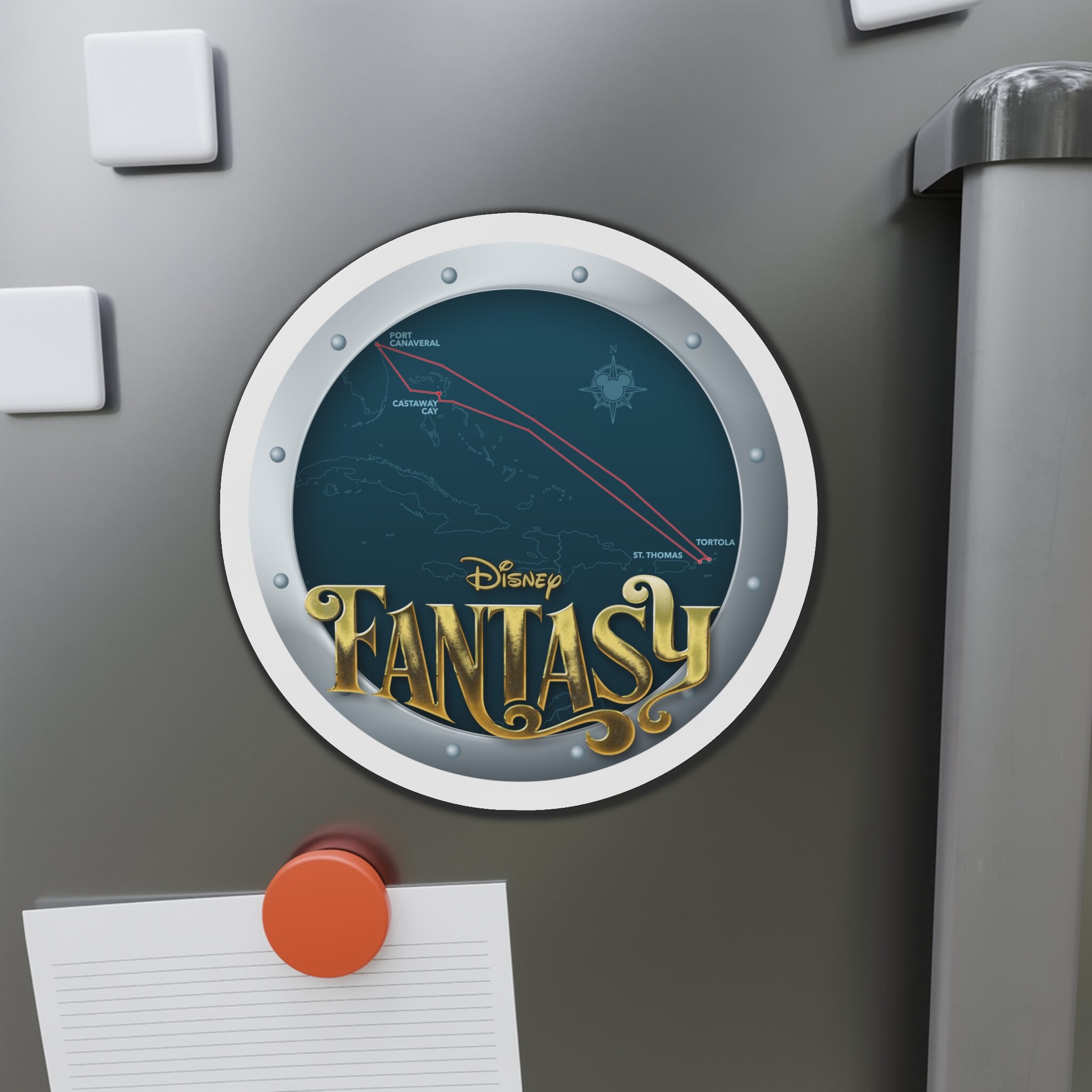 Disney Fantasy Itinerary Round Die-cut Magnet Port - Etsy