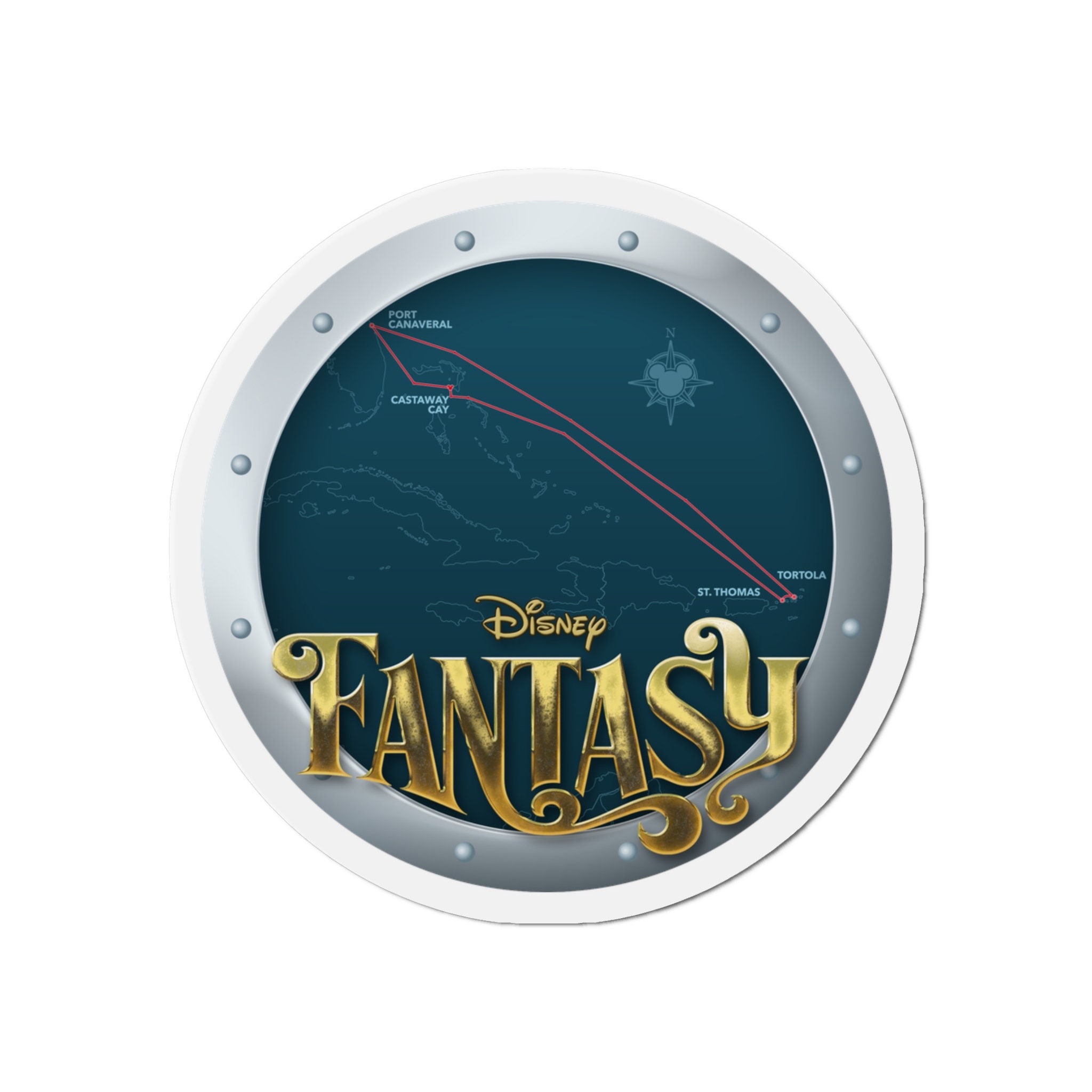 Disney Fantasy Itinerary Round Die-cut Magnet Port - Etsy